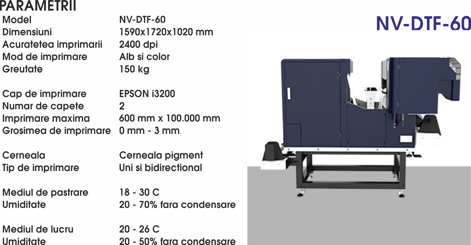 NOVI-NV-DTF60 sistem automat de imprimare digitala direct pe film